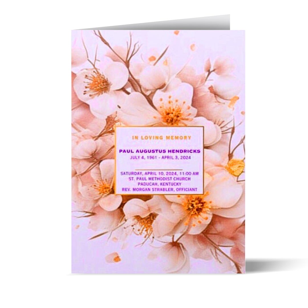 Funeral Program Template, Funeral Program, Obituary, Memorial, Gifts ...