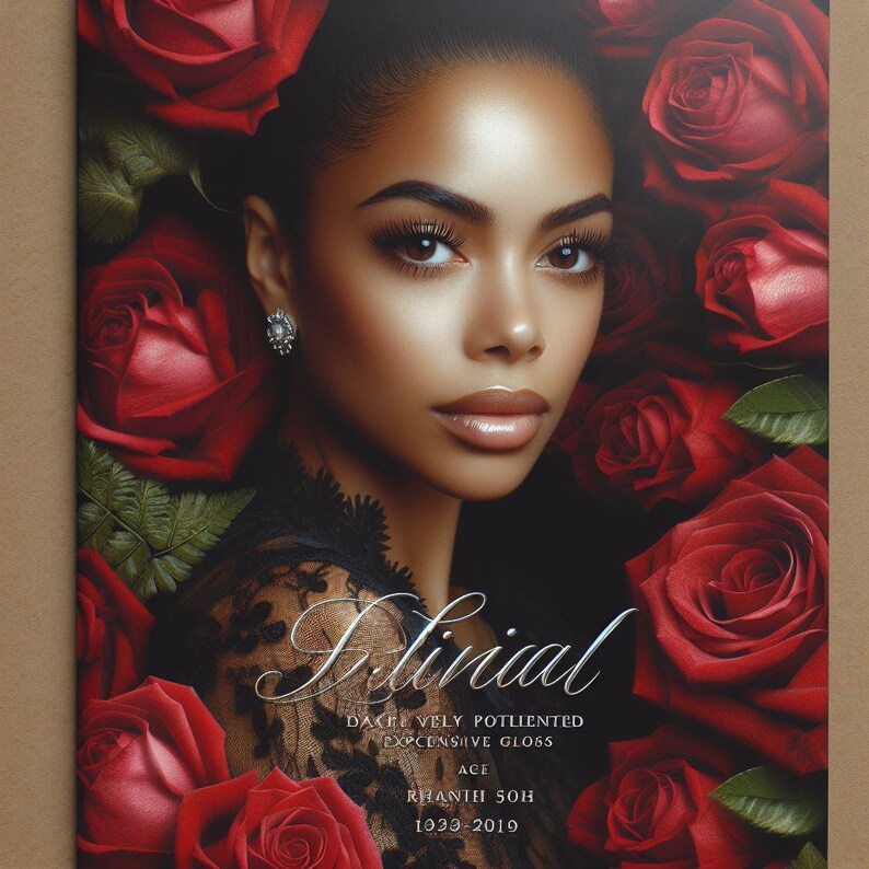 Divine 11x17 Funeral Program Red Obituary Main Photo Inside 48 Hour ...