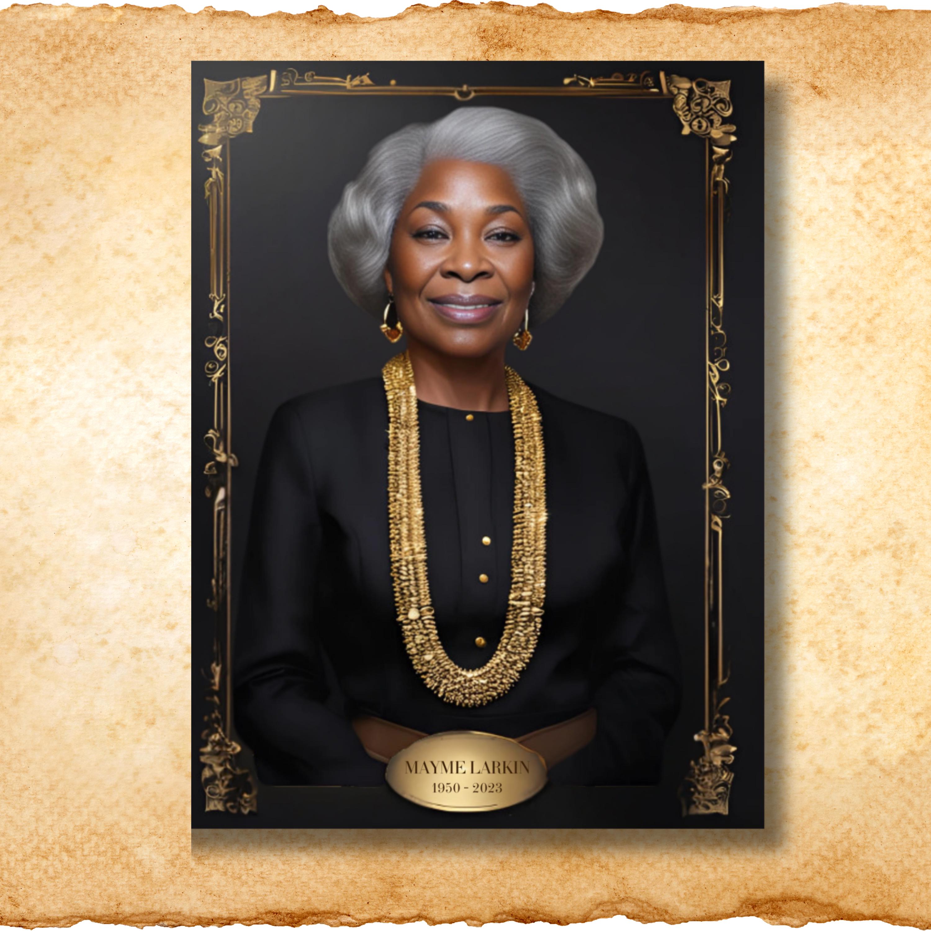 8.5x11 in Folded Funeral Program Template| Black & Gold Obituary| Easy ...