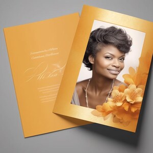 Boutique 11x17 Funeral Program Gold Obituary Custom Crafted 48 Hour ...