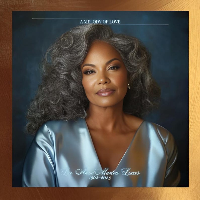 Very Nice 11x17 Funeral Program Blue Obituary Custom Crafted 48 Hour ...