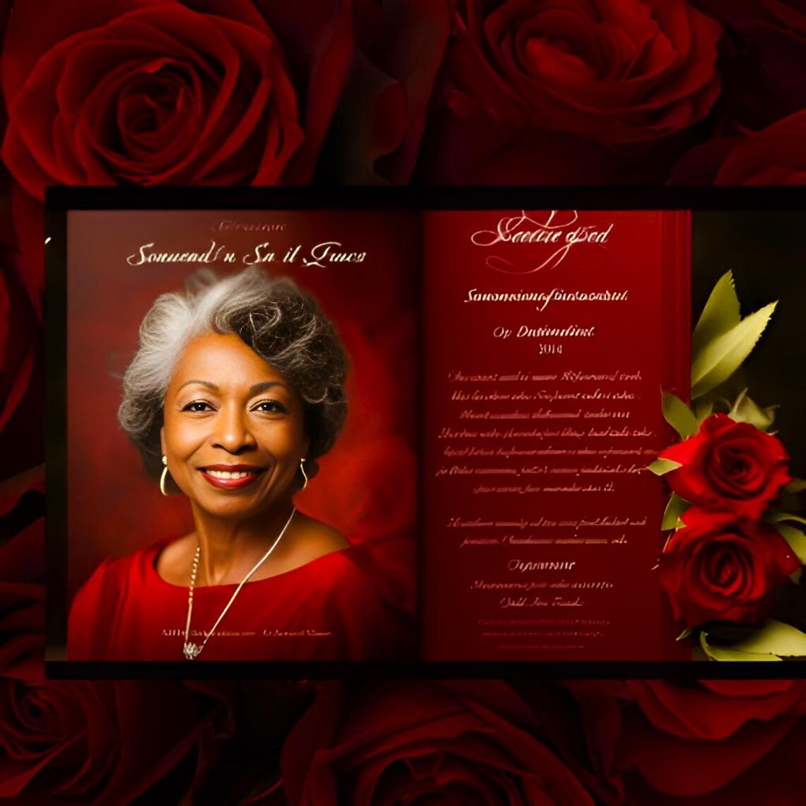 Regal 11x17 Funeral Program Red Obituary 2 to 28 Pages48 Hour Service ...