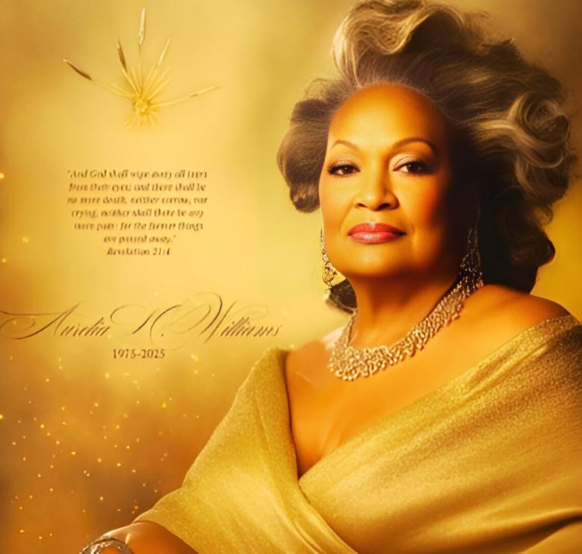 Beautiful 11x17 Funeral Program Gold Obituary Custom Crafted 48 Hour ...