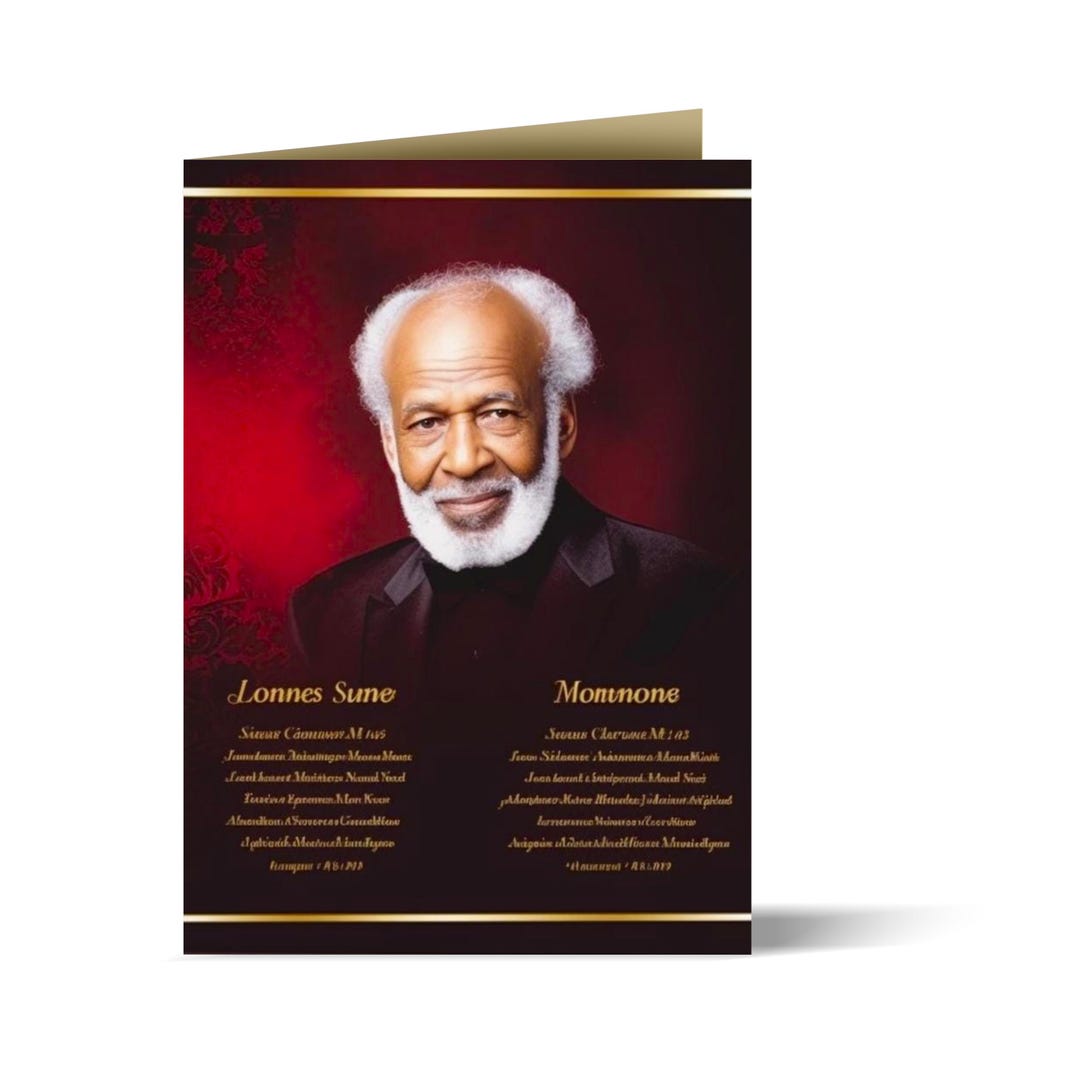 Red Black Funeral Program, Classic Obituary, Custom 11x17 Inch ...