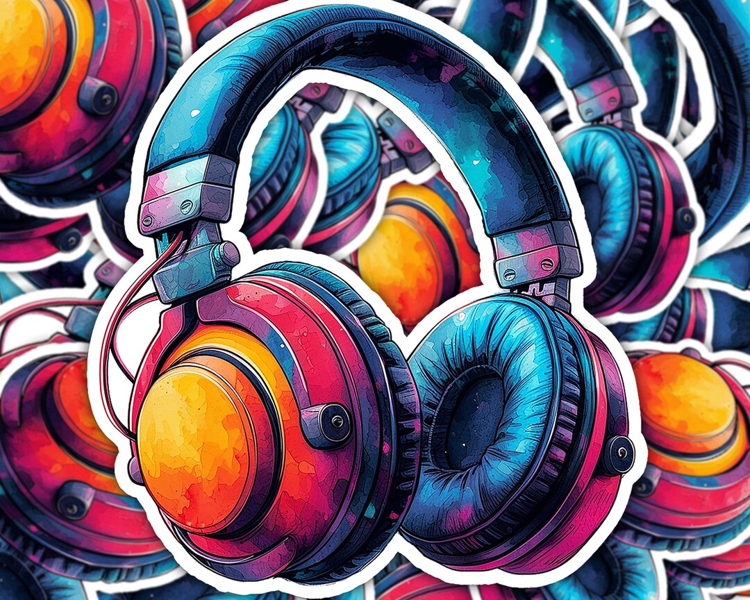 Vintage Vibe: Retro Style Headphones Vinyl Sticker for Music Lovers - Etsy