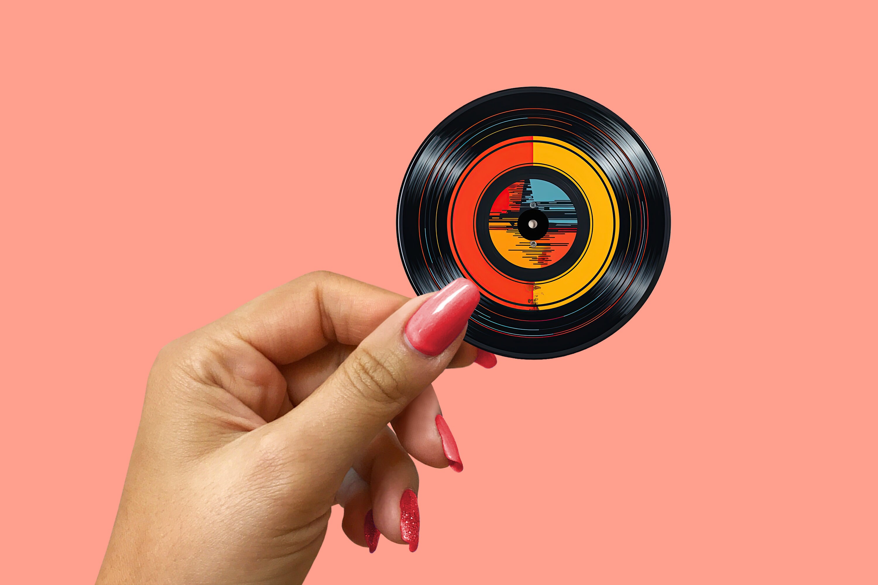 Vintage Vibes: Retro Vinyl Record Sticker for Music Lovers - Etsy