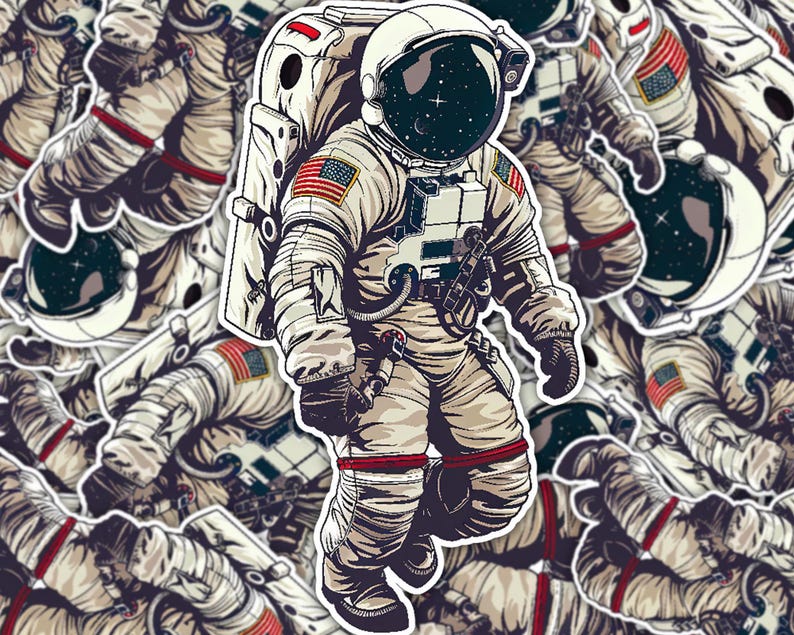 Astronaut in Space Sticker: Vinyl Decal, Sci-fi Gift - Etsy