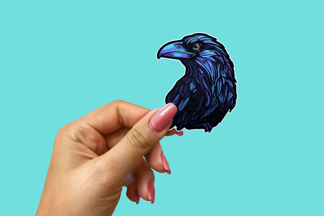 Raven Stickers, Black Bird, the Ravens, Halloween Sticker, Dark Moody ...