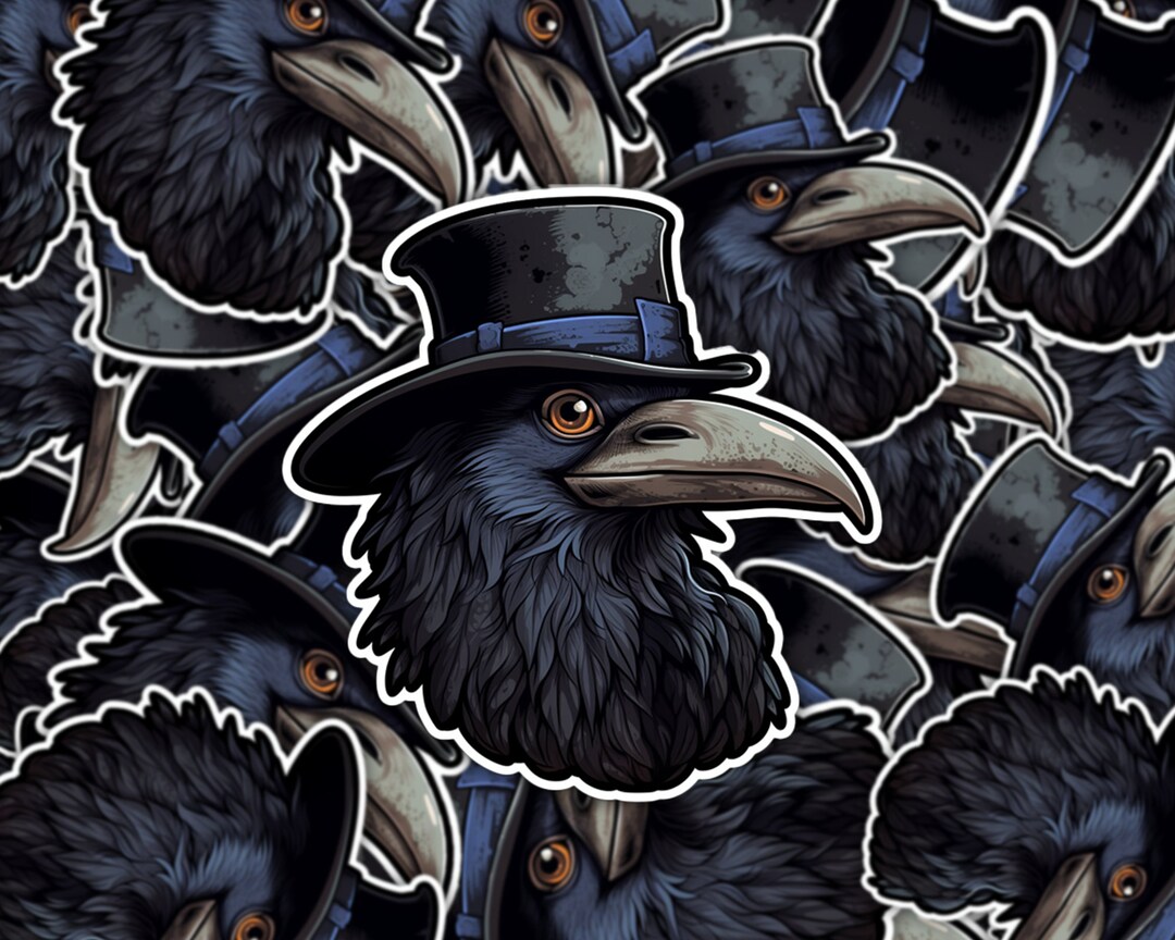 Raven Sticker, Black Bird, Murder of Crows, Vinyl Sticker, Nevermore ...