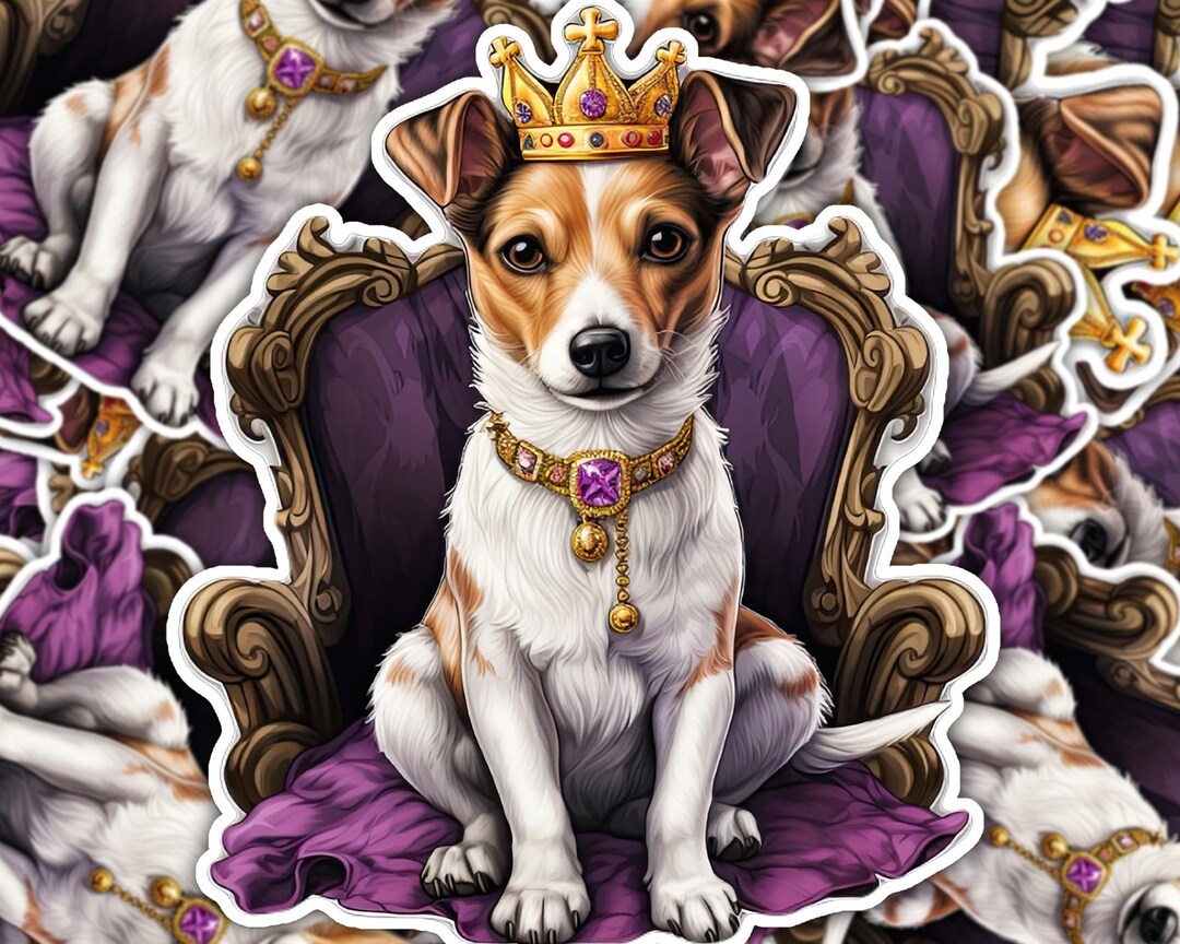 Jack Russell Terrier Decal, Royal Jack Russell Crown Sticker - Fun ...