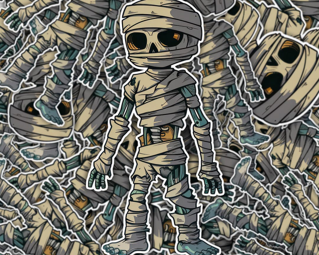 Spooky Mummy Sticker: Halloween Decor, Scrapbooking Vinyl Decal - Etsy