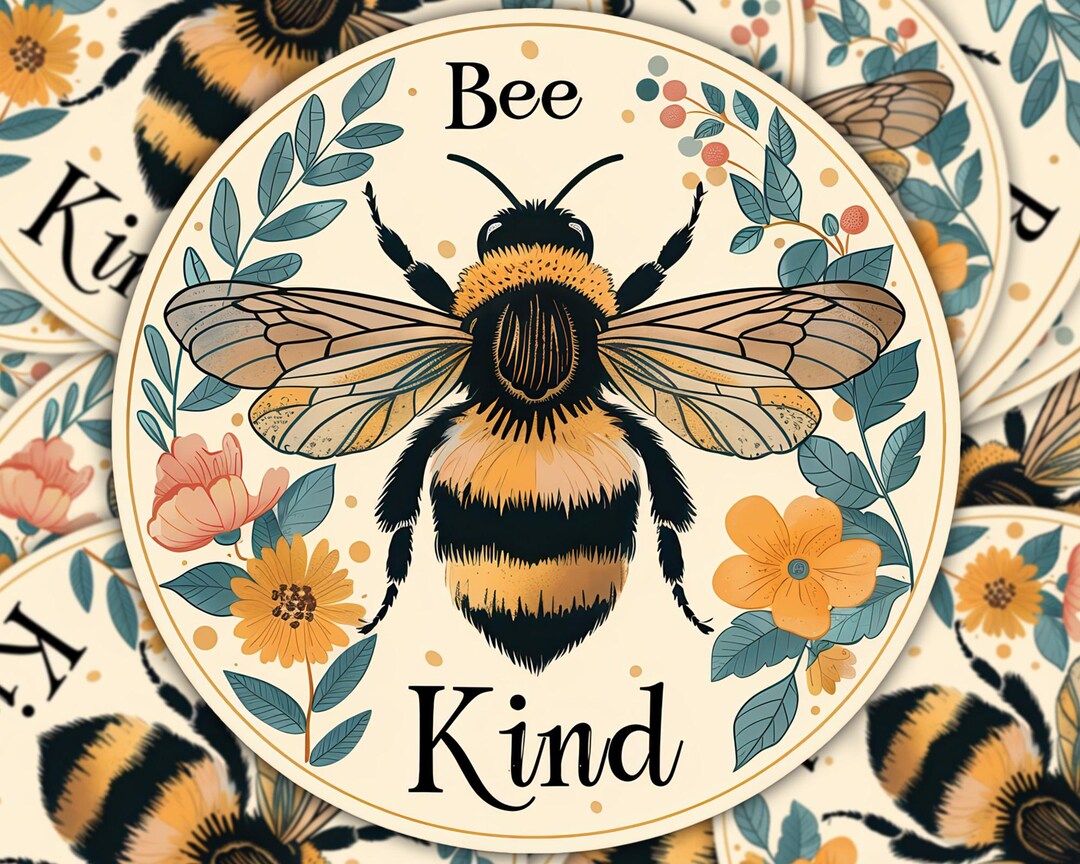 Bee Kind Vinyl Sticker for Laptop, Water Bottle, or Journal Cute Bee ...