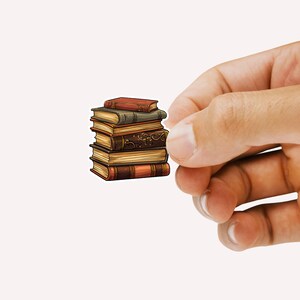 Quirky Library Vibes: Decorate With a Charming Stack of Books Sticker ...