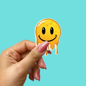 Smiley Face Sticker, It's HOT Outside Sticker, Smiley Face, Melting Hot ...