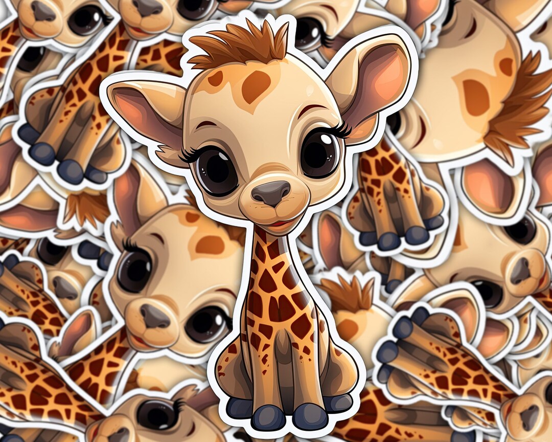 Baby Giraffe Sticker | Safari Animal Decal for Nursery Room Decor, Cute ...