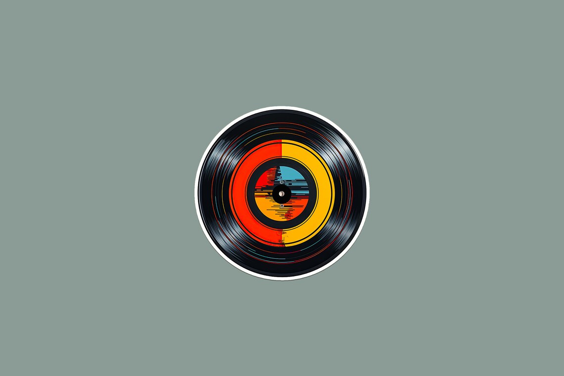 Vintage Vibes: Retro Vinyl Record Sticker for Music Lovers - Etsy