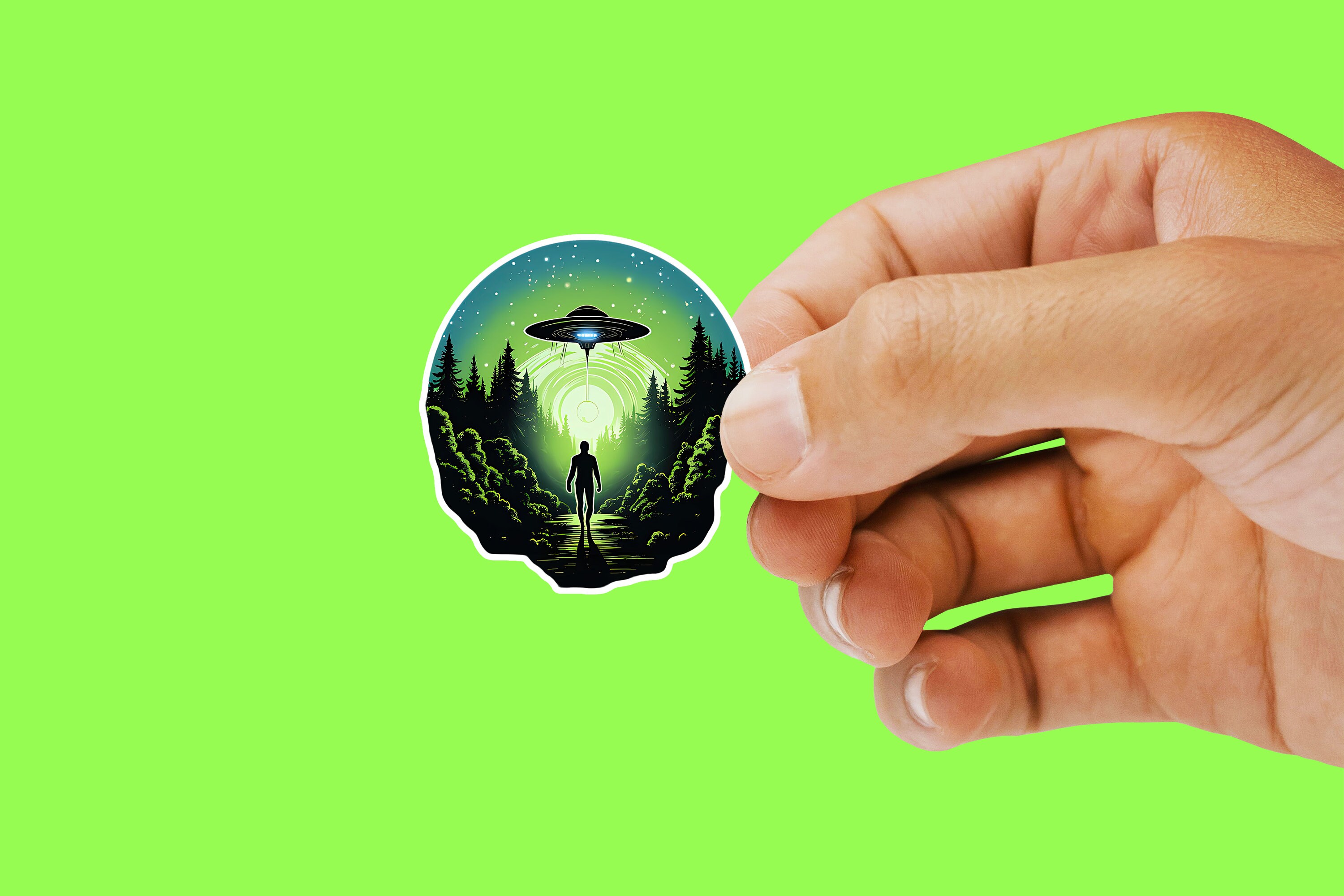 Out-of-this-world Alien Spaceship Sighting Sticker UFO Decal for ...