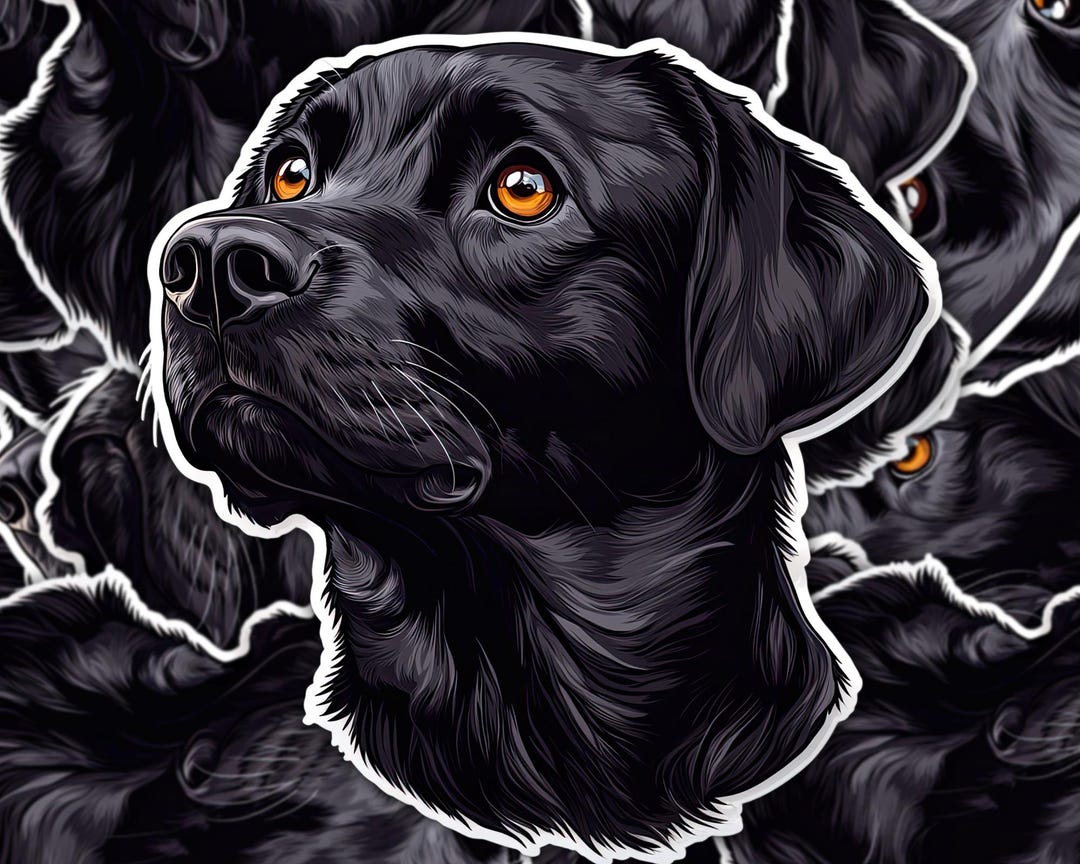 Black Lab Sticker, Labrador Retriever Decal, Dog Lover Gift, Waterproof ...