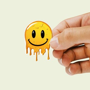 Smiley Face Sticker, It's HOT Outside Sticker, Smiley Face, Melting Hot ...