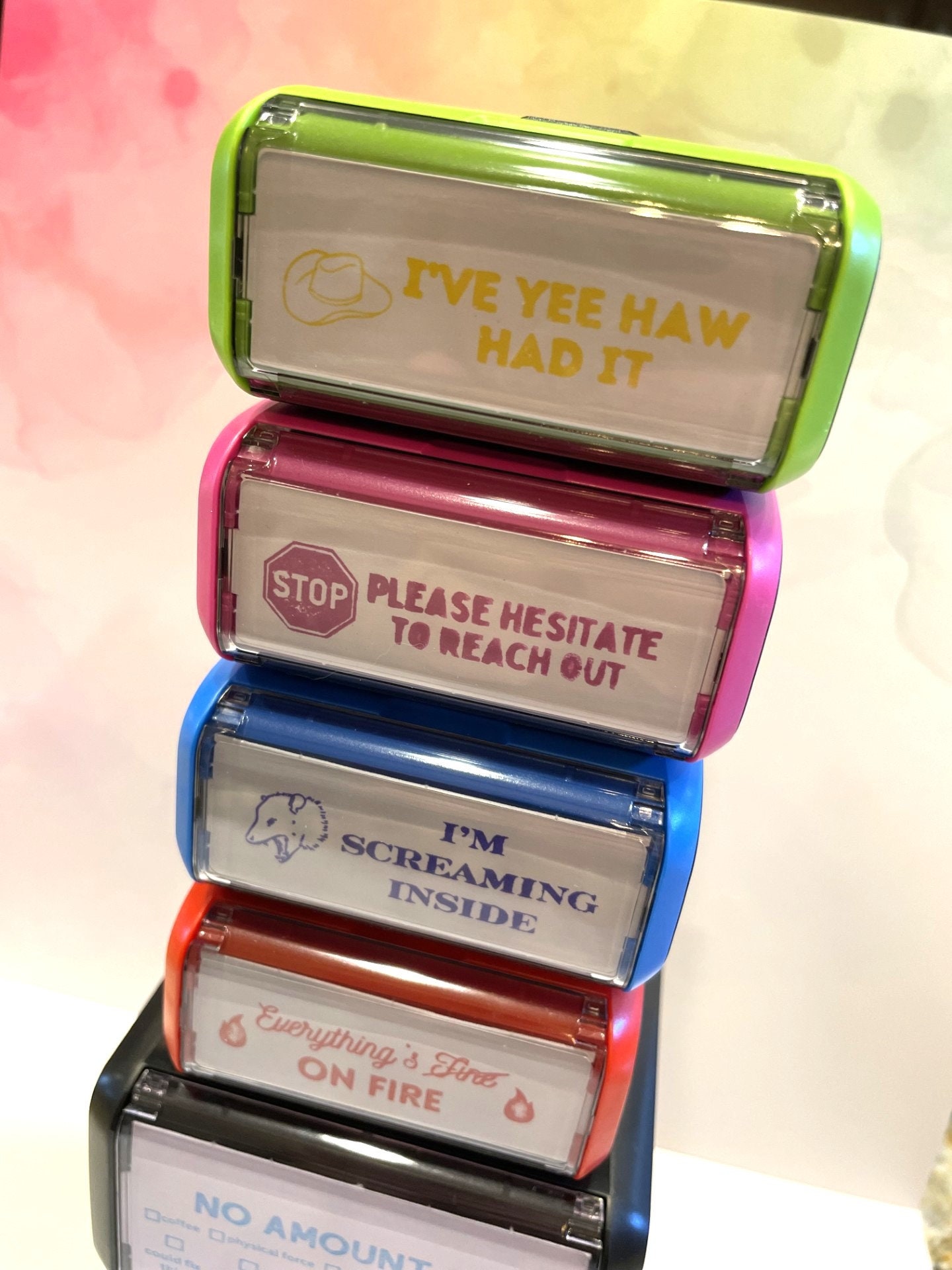 Stamp Self-inking Large | Full Steam Ahead | Train | Office Workplace ...