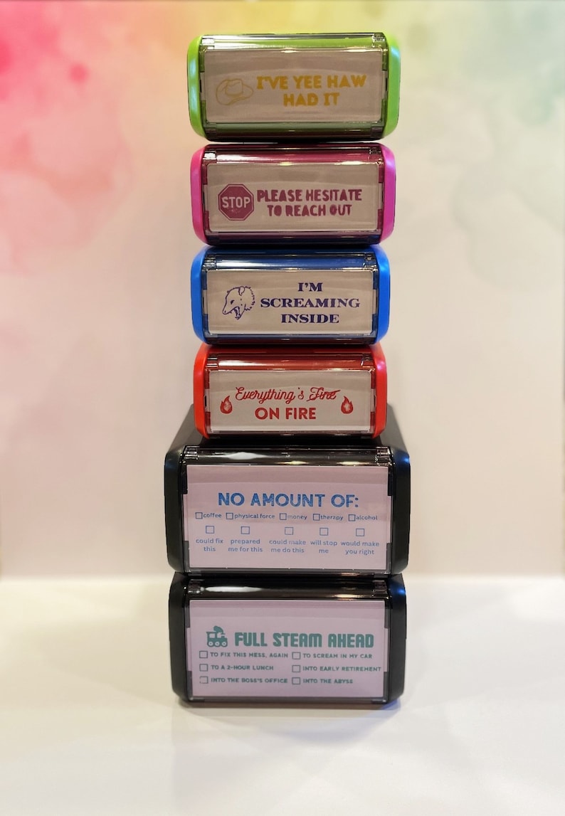 Stamp Self-inking Large | Full Steam Ahead | Train | Office Workplace ...