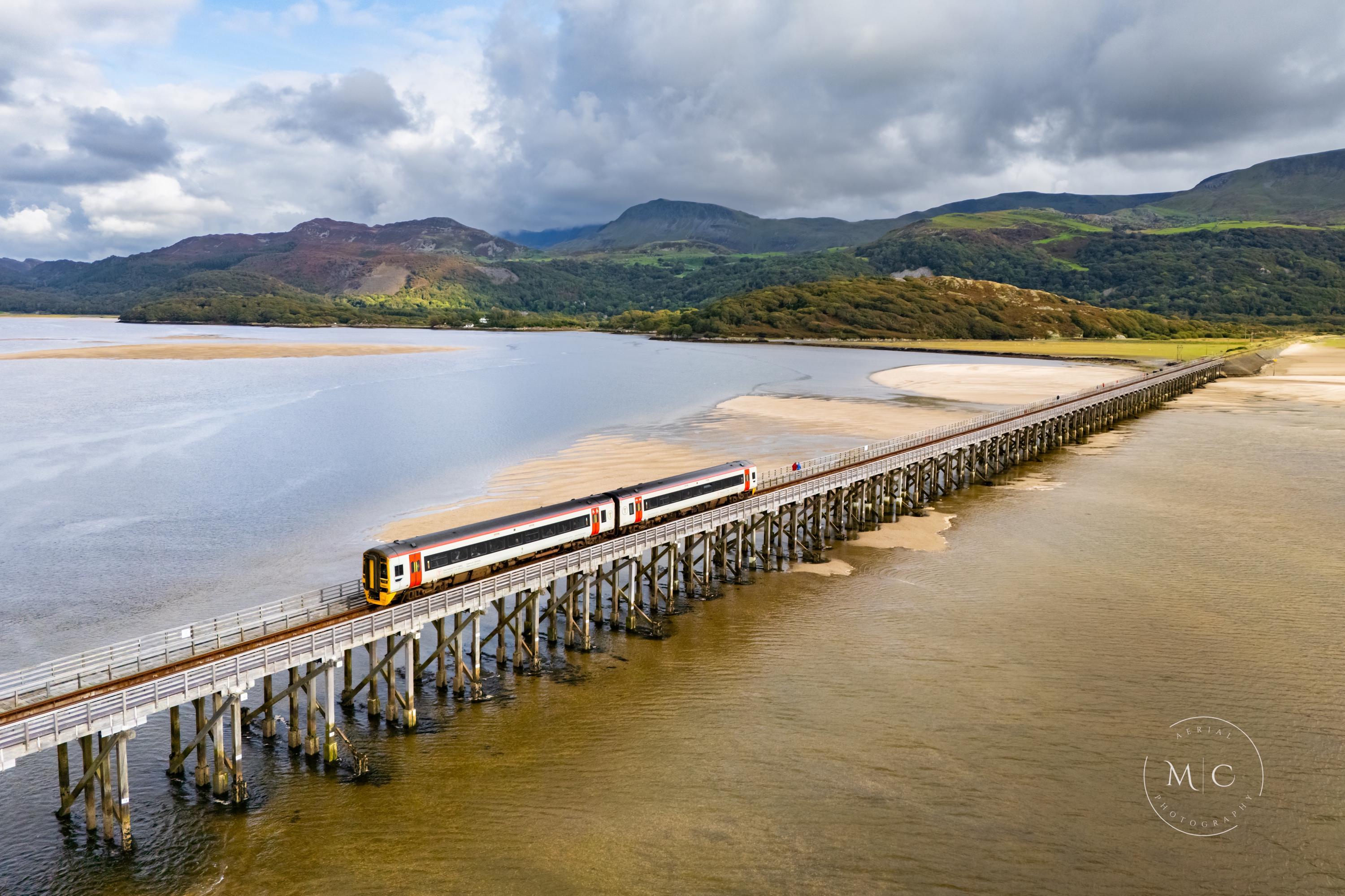 Barmouth Bridge Train Wales Aerial - Etsy