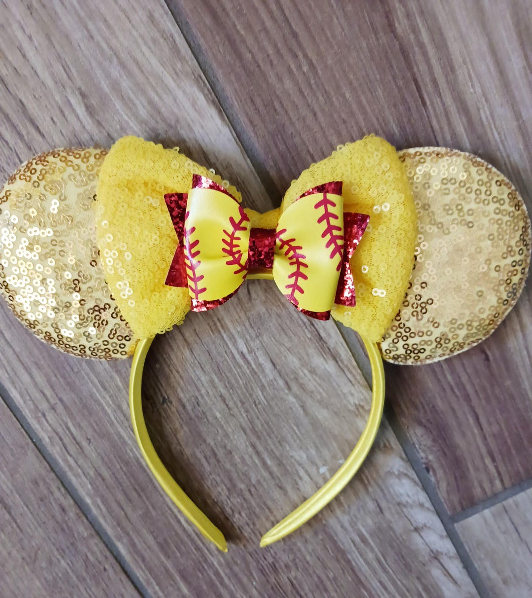Softball Mickey Mouse Headband Ears - Etsy