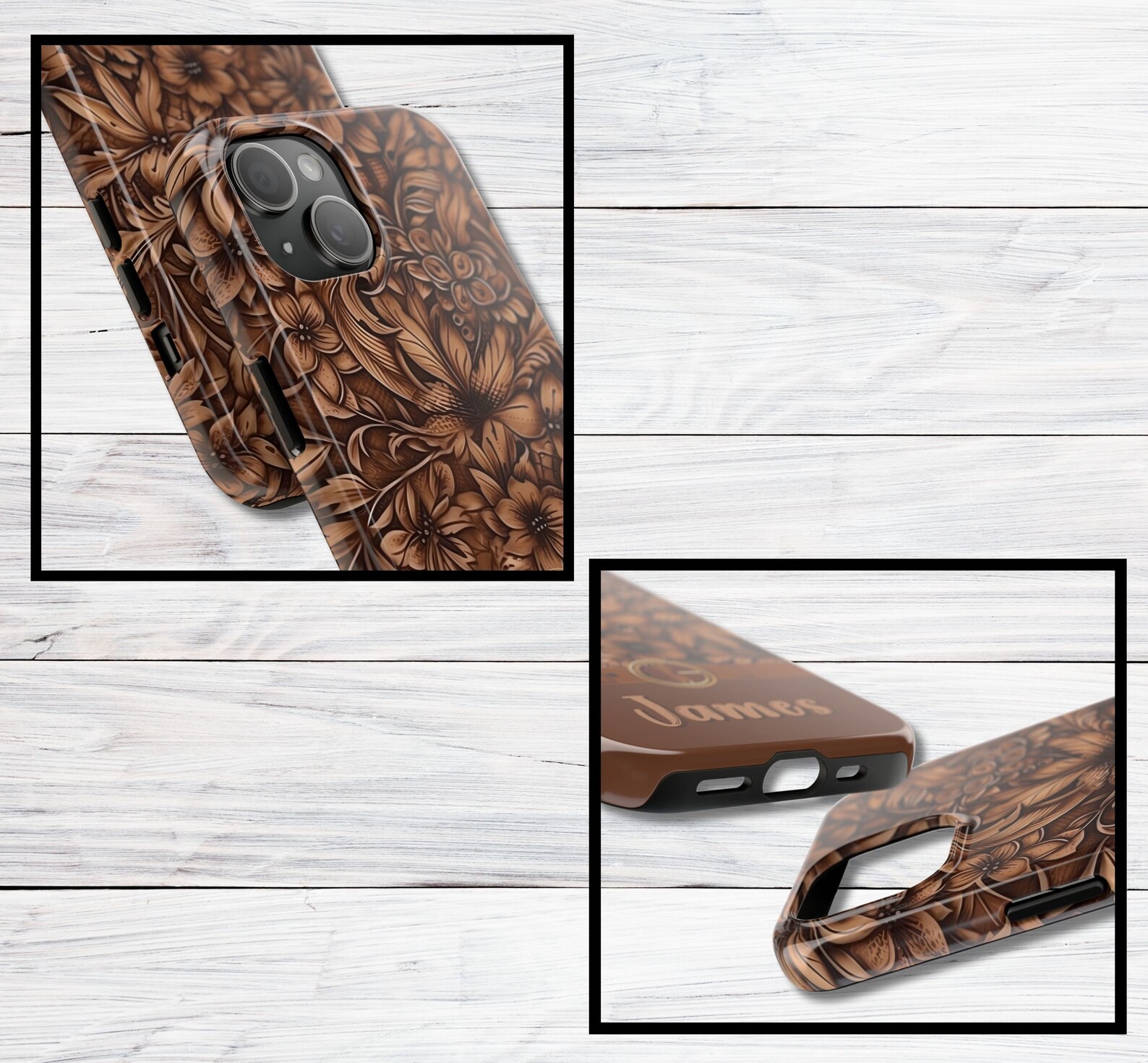 Barrel Racer Western iPhone Case, Tooled Leather Look, Personalized ...