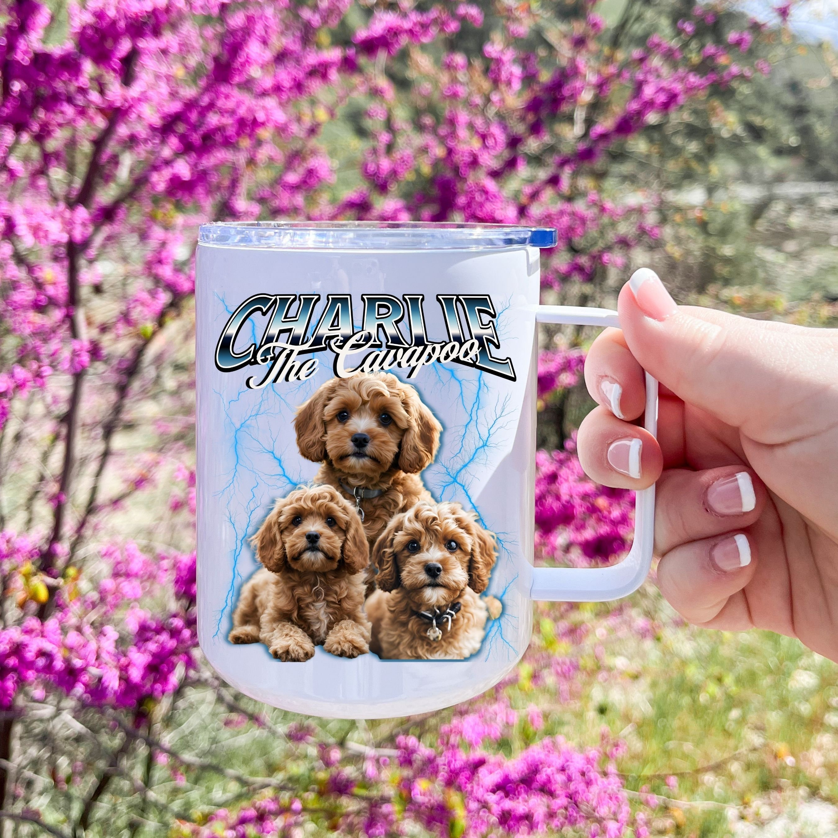 Cavapoo Insulated 10oz Personalized Coffee Mug, Cavapoo Mug, Dog Mom ...