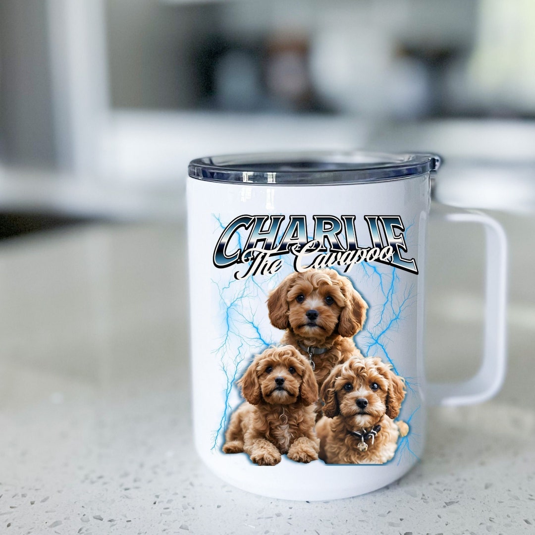 Cavapoo Insulated 10oz Personalized Coffee Mug, Cavapoo Mug, Dog Mom Coffee Mug, Custom Gift for ...