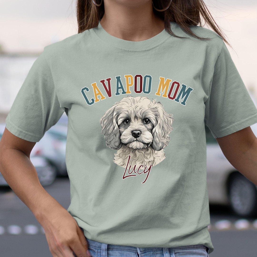 Cavapoo Personalized Tee Shirt, Cavapoo Mom Shirt, New Dog Mom Shirt ...