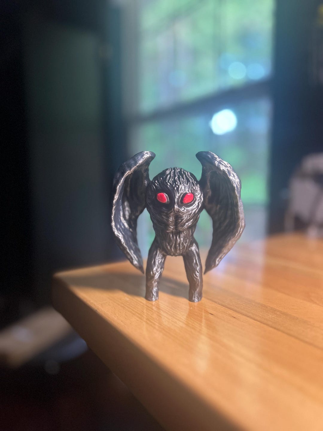 Hand-painted Mothman Figurine: UV Reactive Eyes, 3D Printed - Etsy