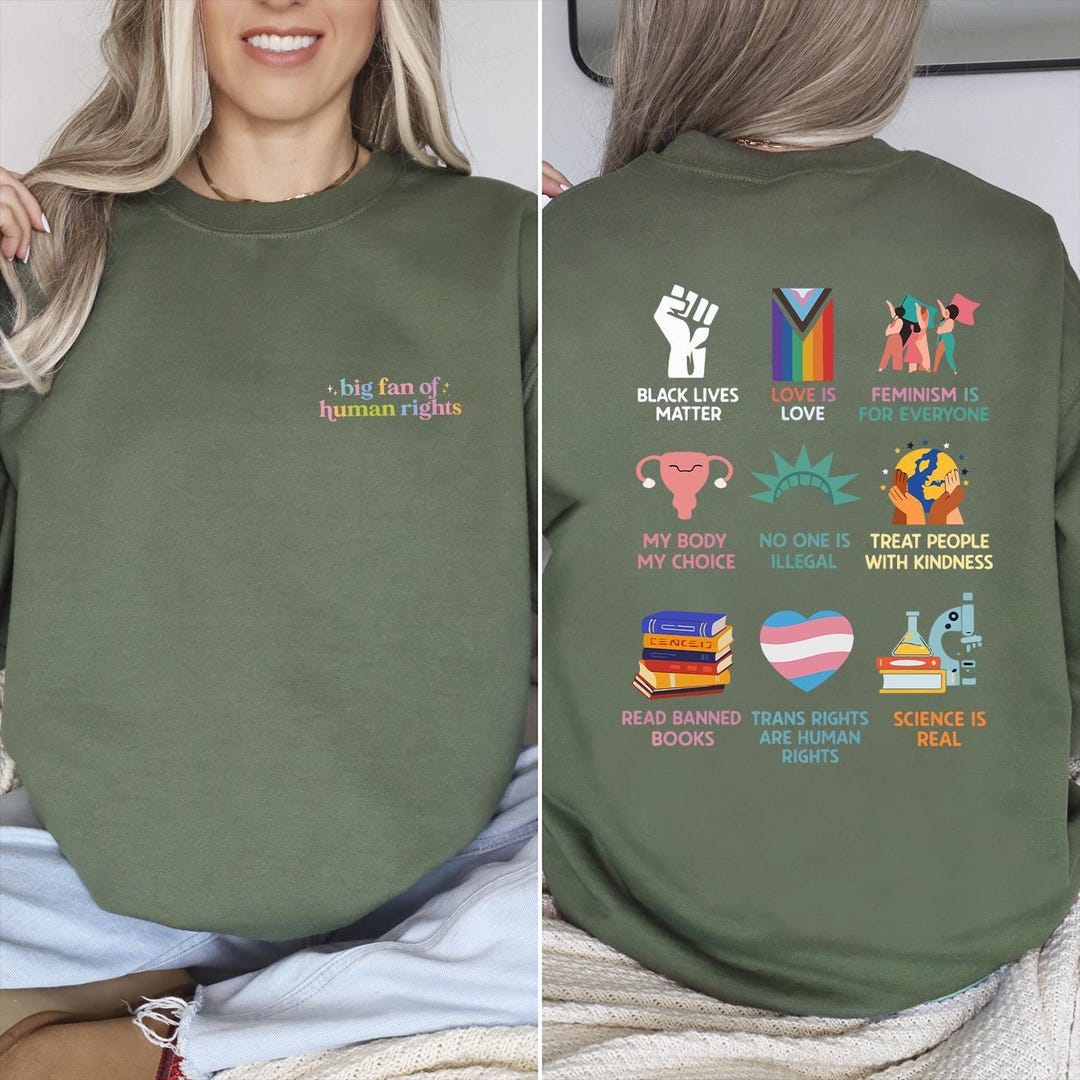 Human Rights Activist Sweatshirt, Equality Matters Graphic Crewneck ...