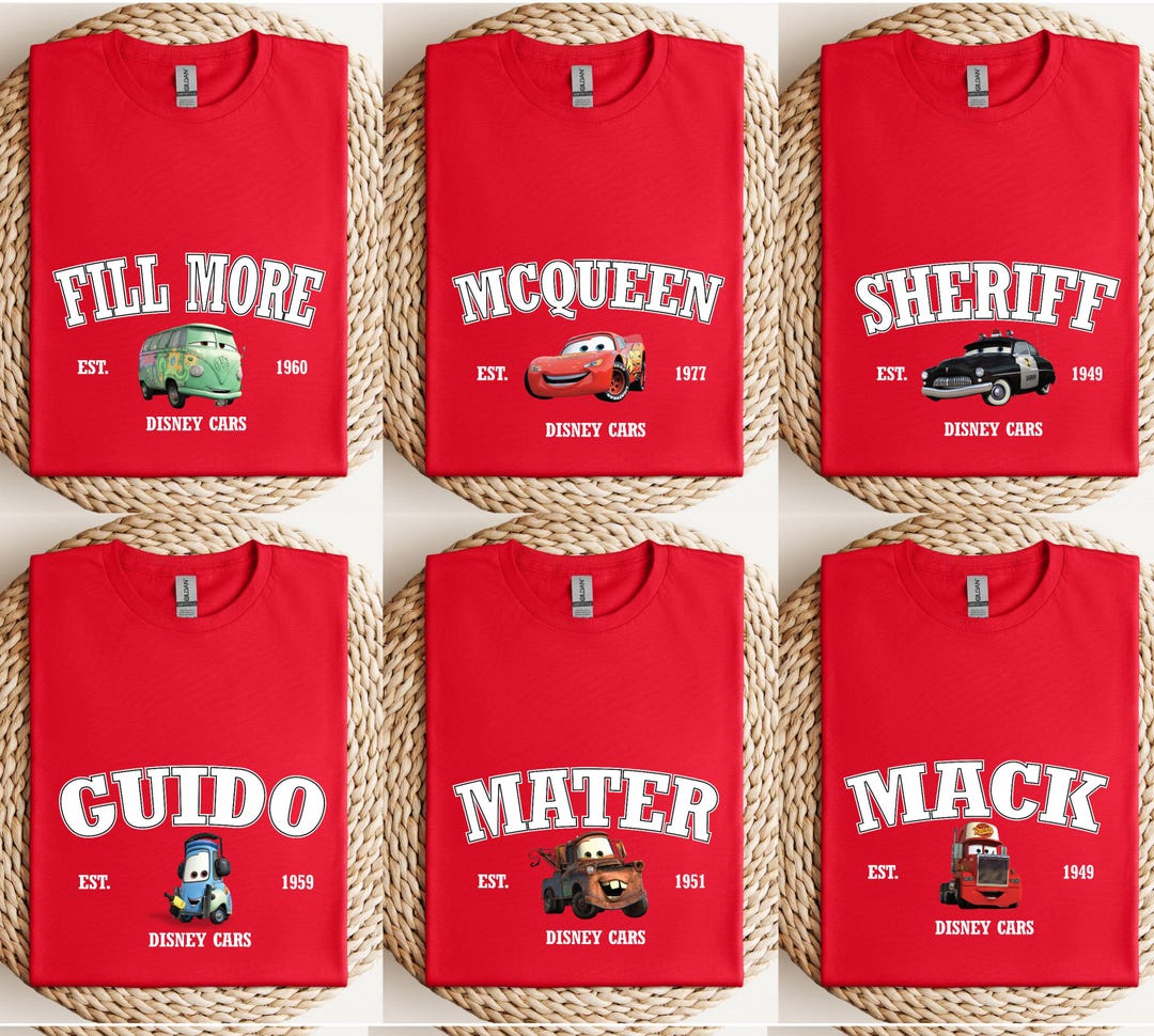 Custom Disney Cars Matching Shirt, Mcqueen Disney Car Christmas Shirt ...