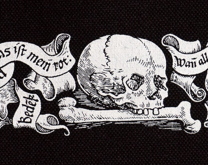 Memento Mori. Skull, Bone and Banner With Text. Medieval Woodcut ...