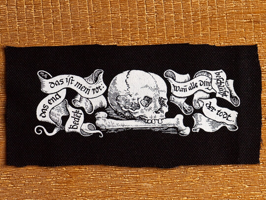 Memento Mori. Skull, Bone and Banner With Text. Medieval Woodcut ...