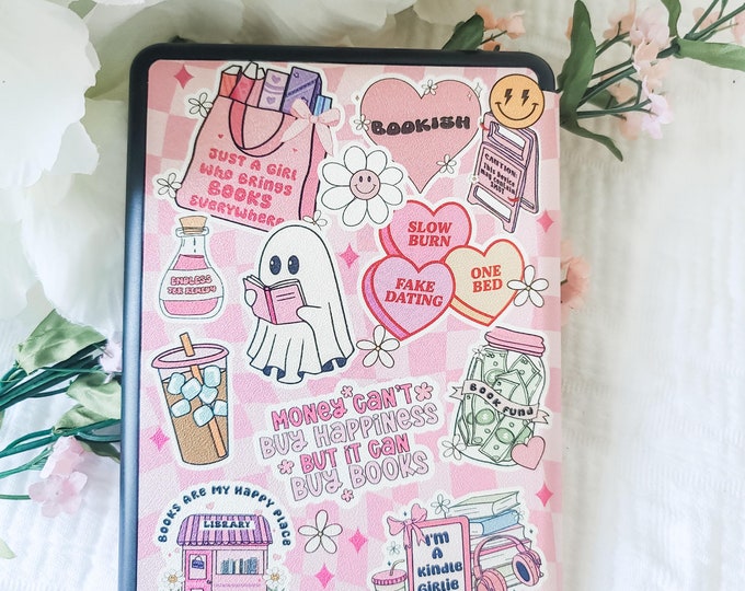 Pink Stickers Check Kindle Case | Kindle Paperwhite 11th Gen (M2L3EK or ...