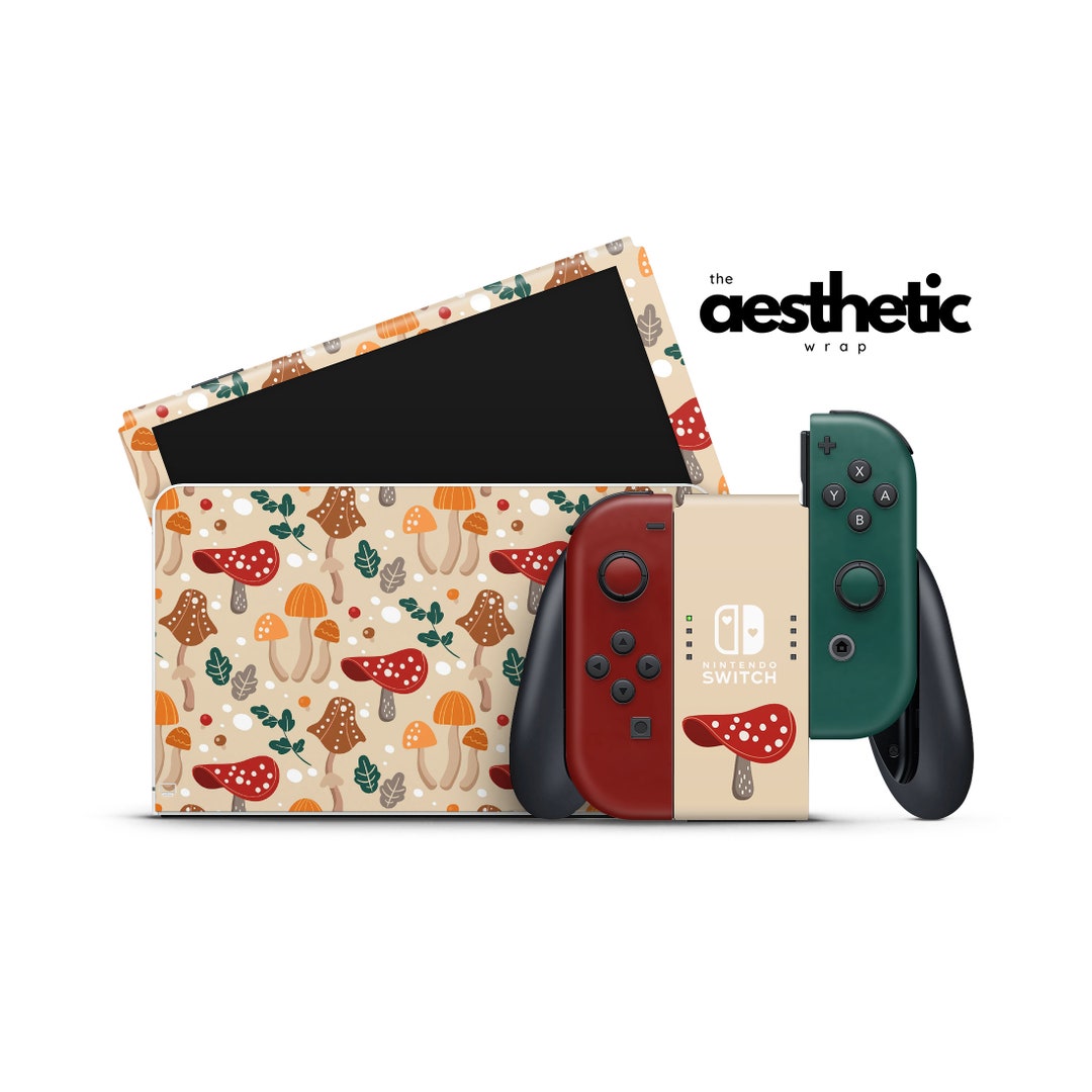 Mushroom Cottagecore Nintendo Switch Skin Wrap for Console Dock Joycon ...