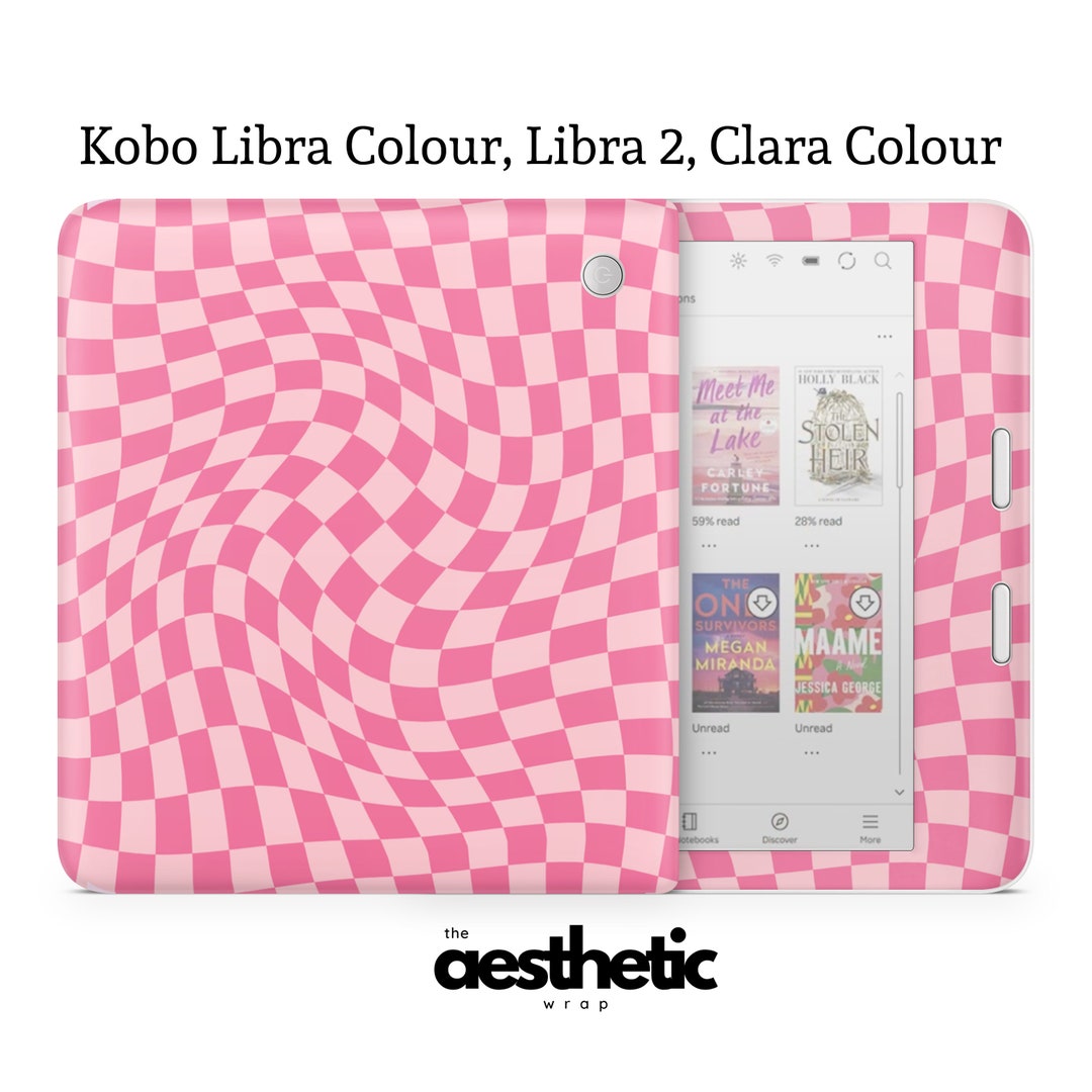 Pink Ripple Check Retro Kobo Libra 2 Colour Decals Skin Vinyl WRAP ...