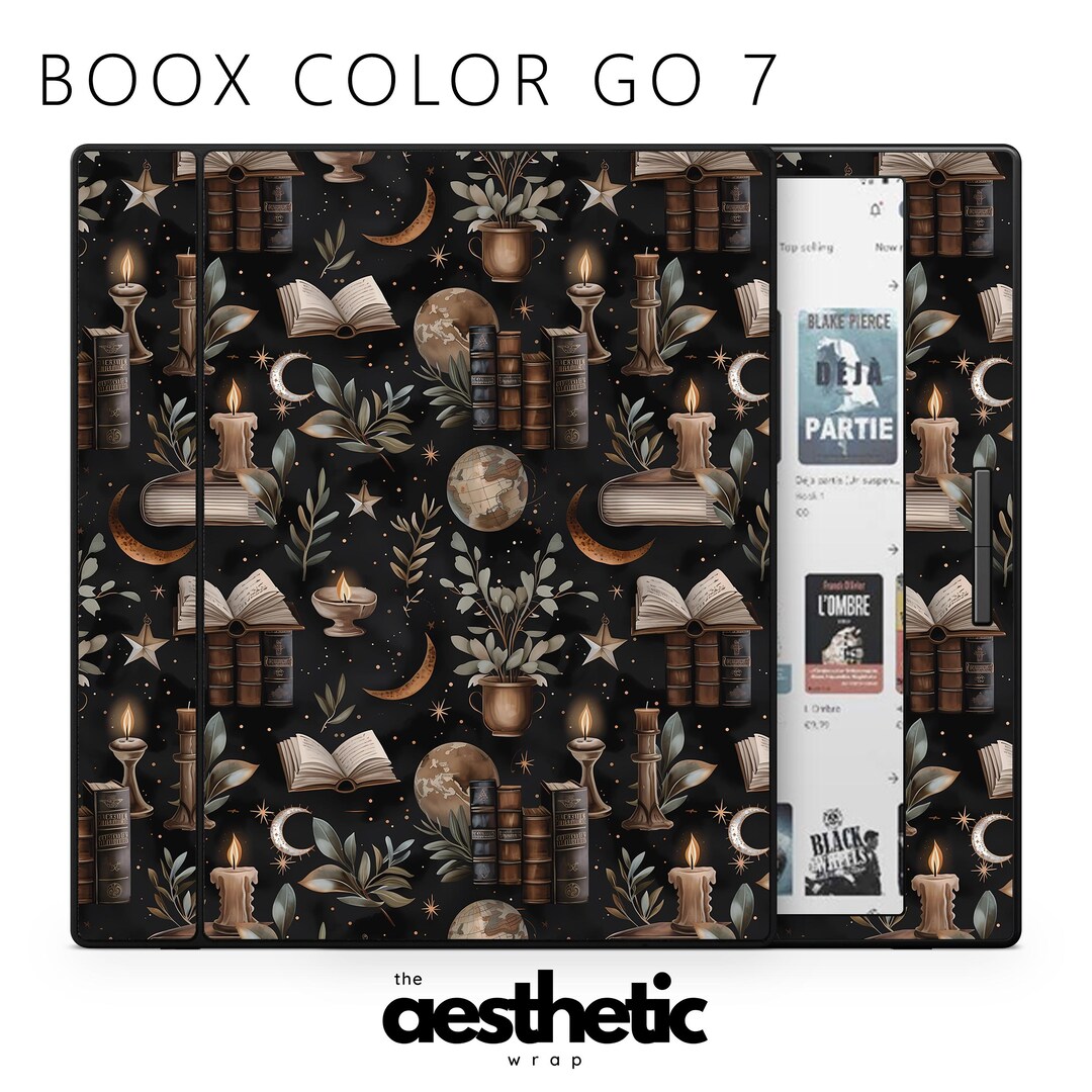 Dark Library Wrap Boox Color Go 7 Decals Skin Vinyl WRAP Boox Ereader ...