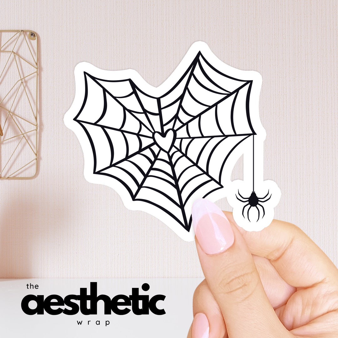 Heart Spider Web Waterproof Sticker, Book Stickers, Gifts for Readers ...