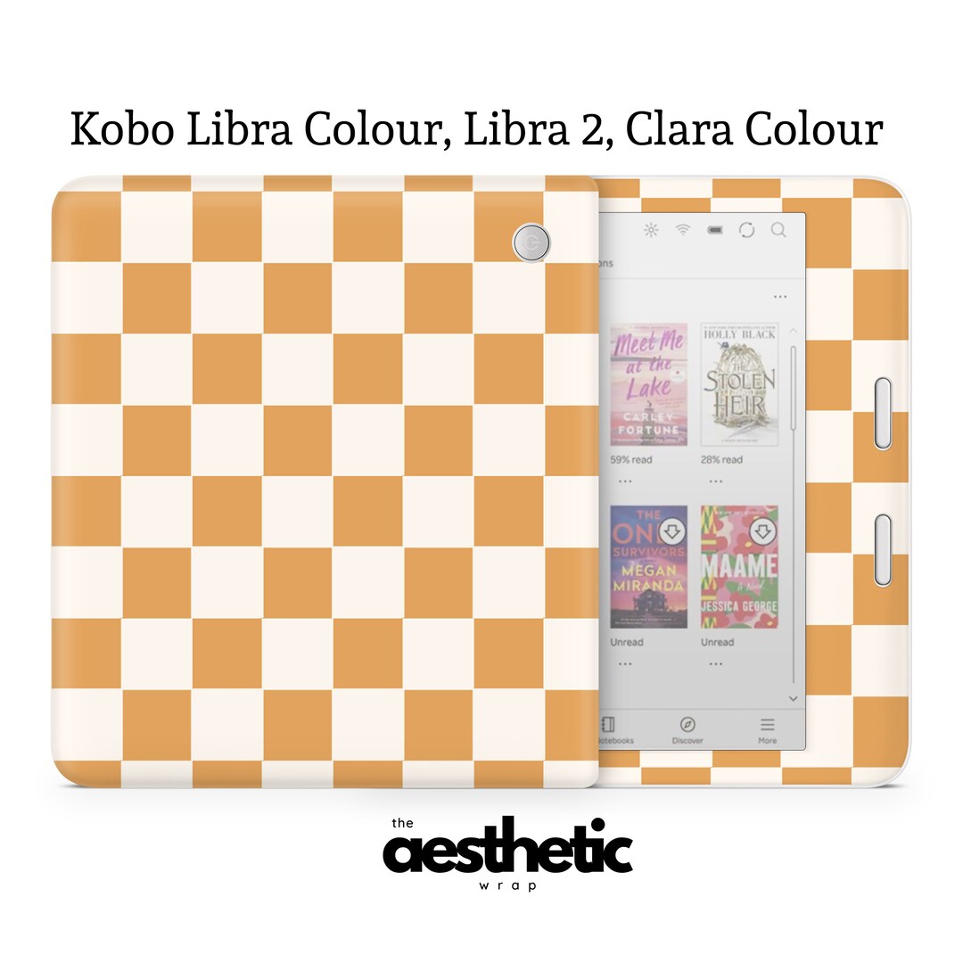 Orange Check Kobo Libra 2 Colour Decals Skin Vinyl WRAP Color, Libra 2 ...