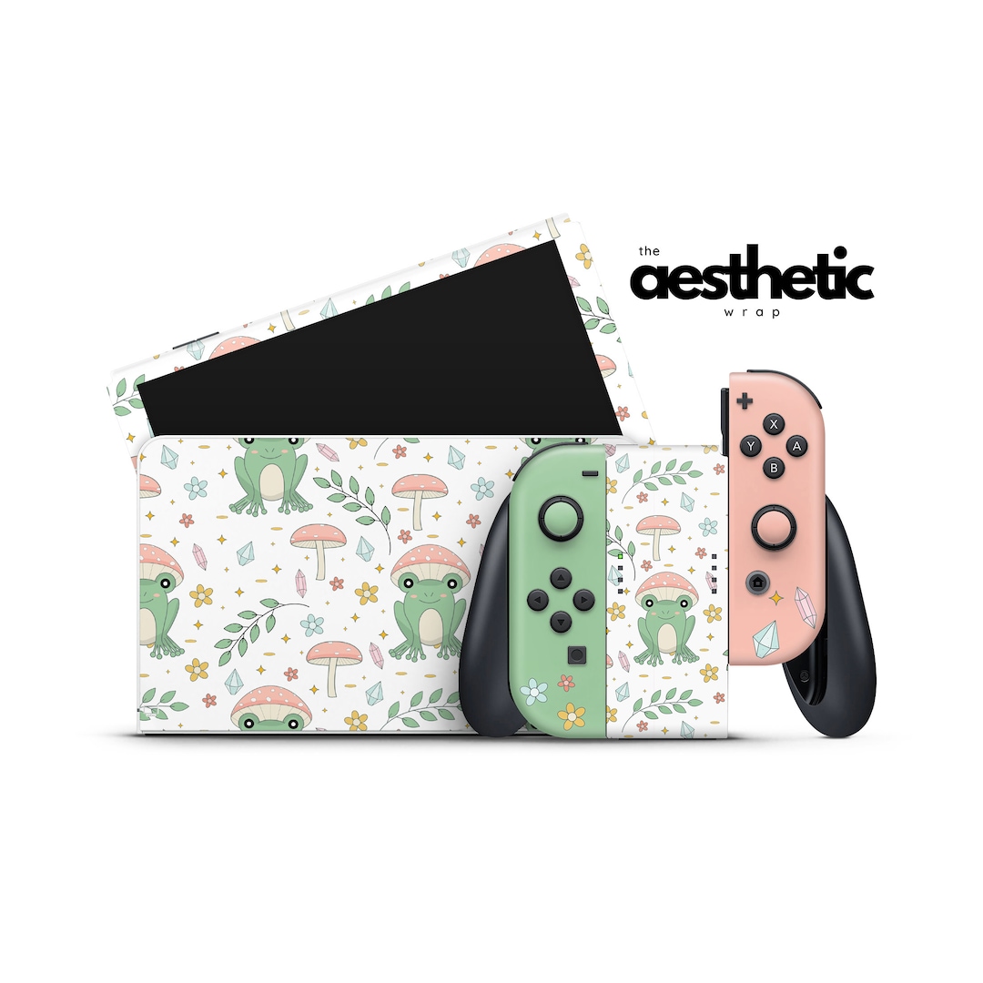 Mushroom Frog Nintendo Switch Skin Wrap for Console Dock Joycon OLED ...