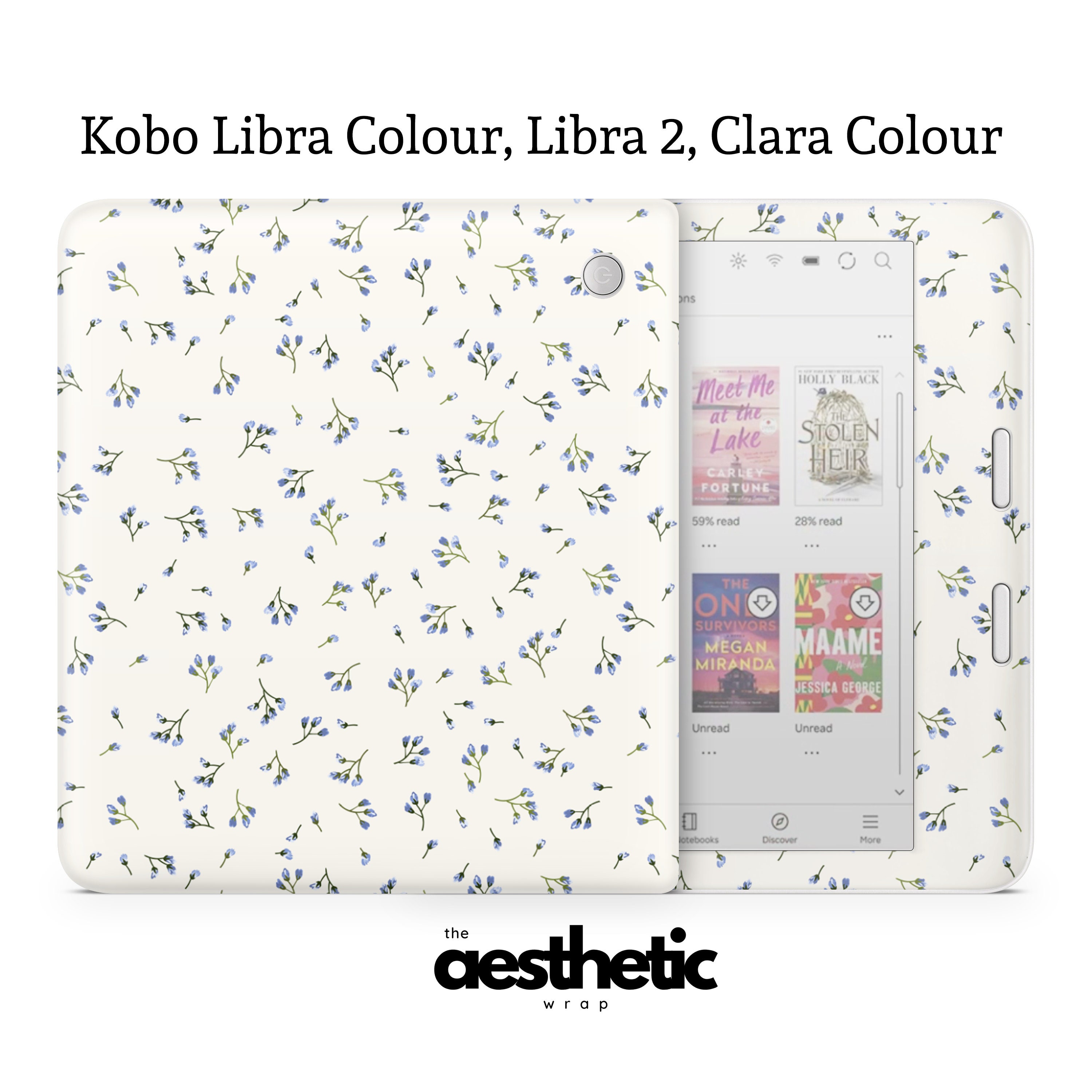 Small Delicate Blue Flower Kobo Libra 2 Colour Decals Skin Vinyl WRAP ...