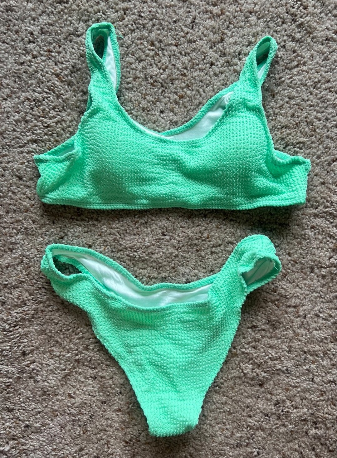 Mint Green Bikini Set, Sports Bra Style Top, Cheeky Bottoms, Two Piece Bikini Set - Etsy