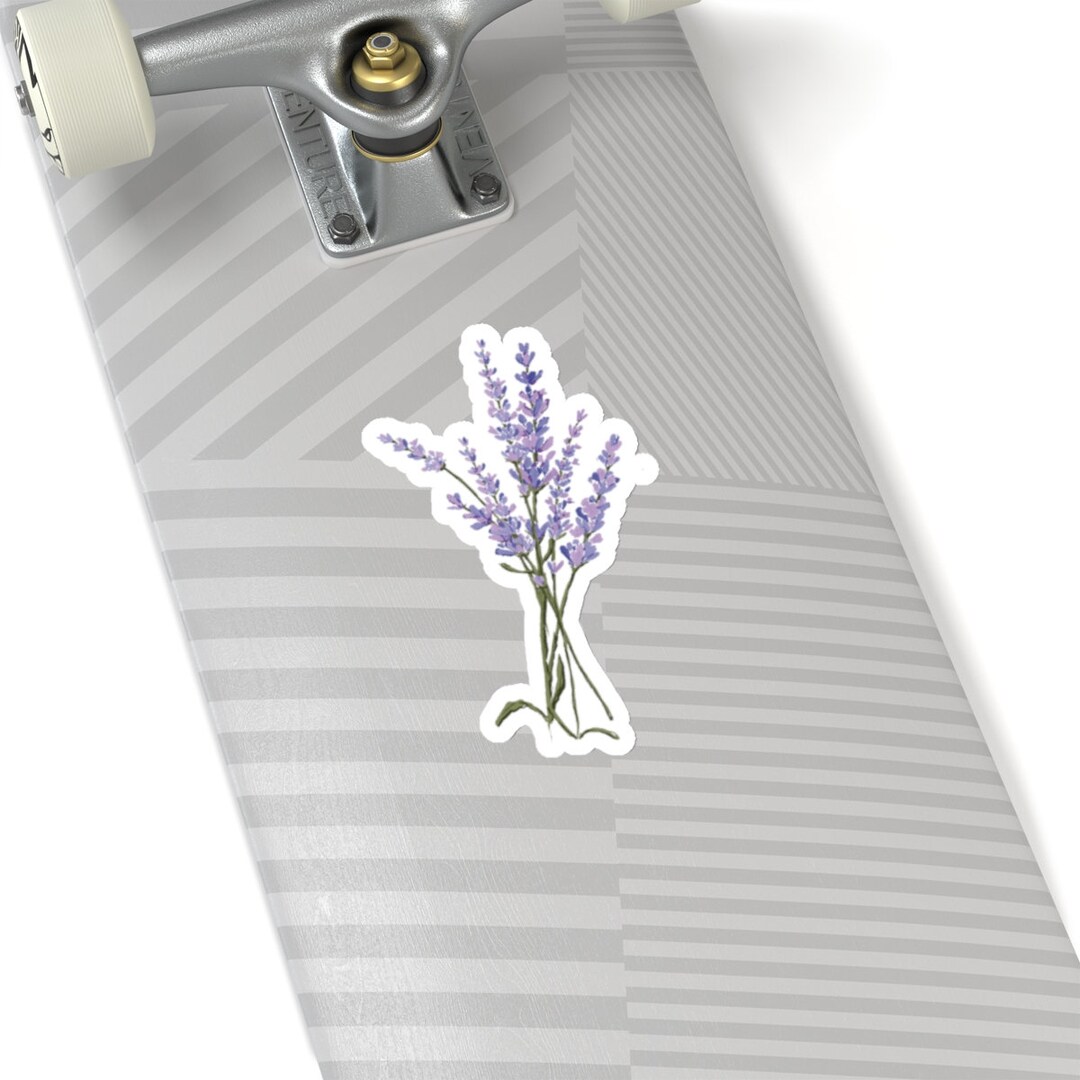 Lavender Floral Decal, Kiss-cut Stickers Transparent or White ...