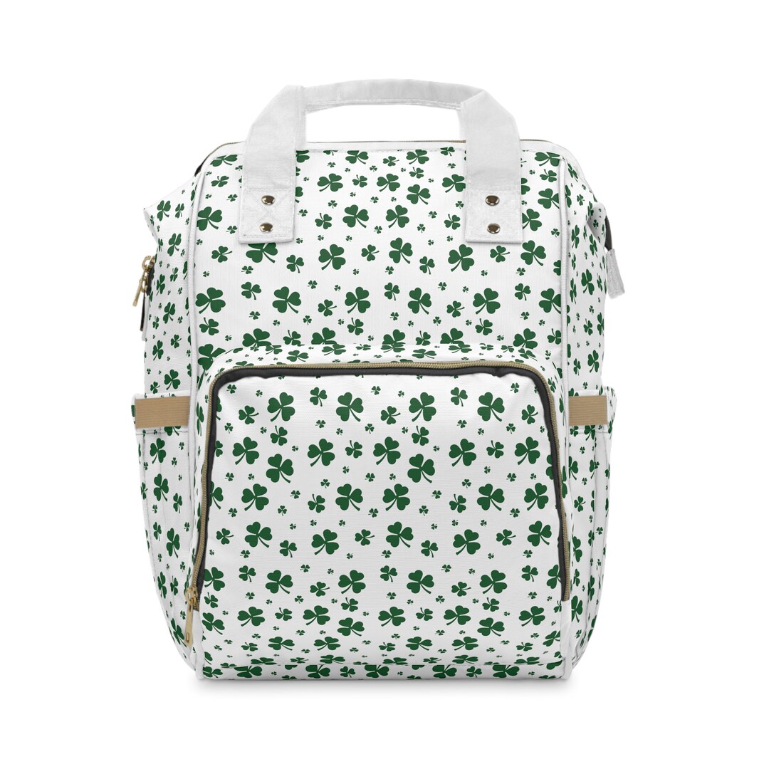 Shamrock Print Multifunctional Diaper Backpack, Irish, St. Patrick's ...