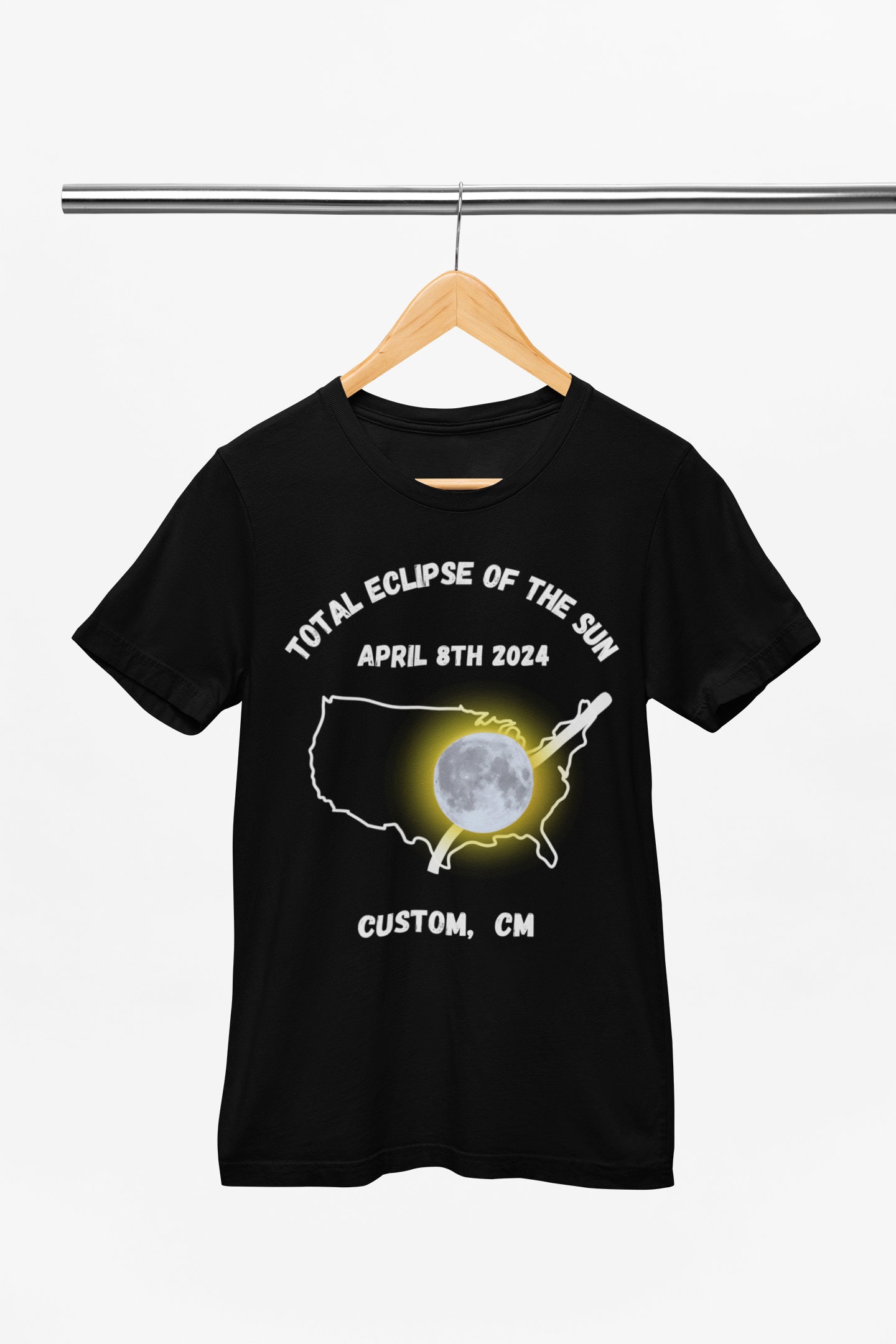 Custom Location City and State Solar Eclipse Comemerative Tee Shirt ...