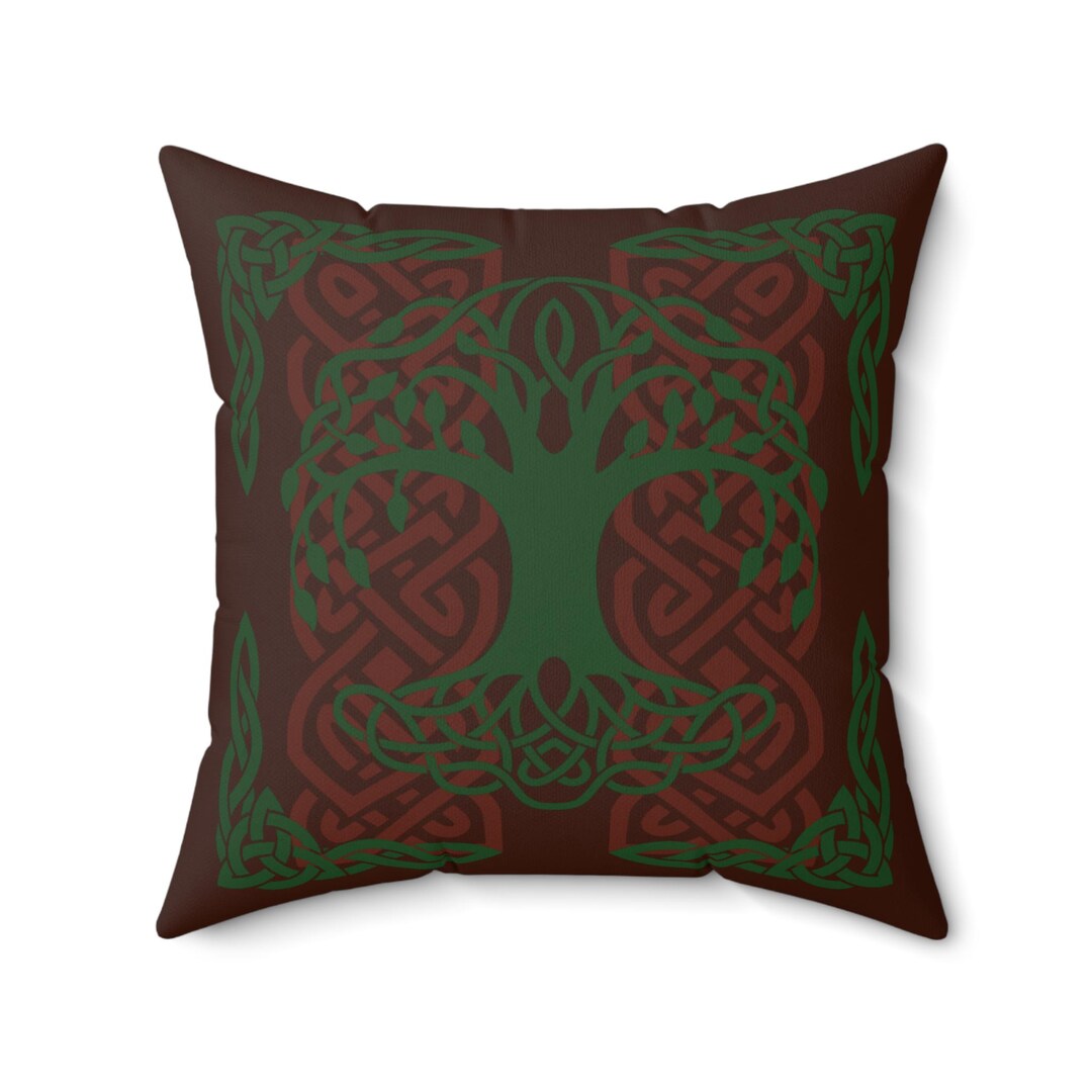 Celtic Knotwork Tree of Life Home Collection Square Decorative Pillow ...