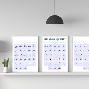 Set of 3 Arabic Alphabet Prints | Educational Poster for Learning ...